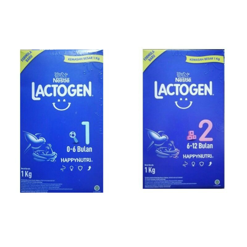 Jual LACTOGEN 1 & LACTOGEN 2 Susu Formula Bayi 0-6, 6-12 bulan box 1kg, 750g | Shopee Indonesia