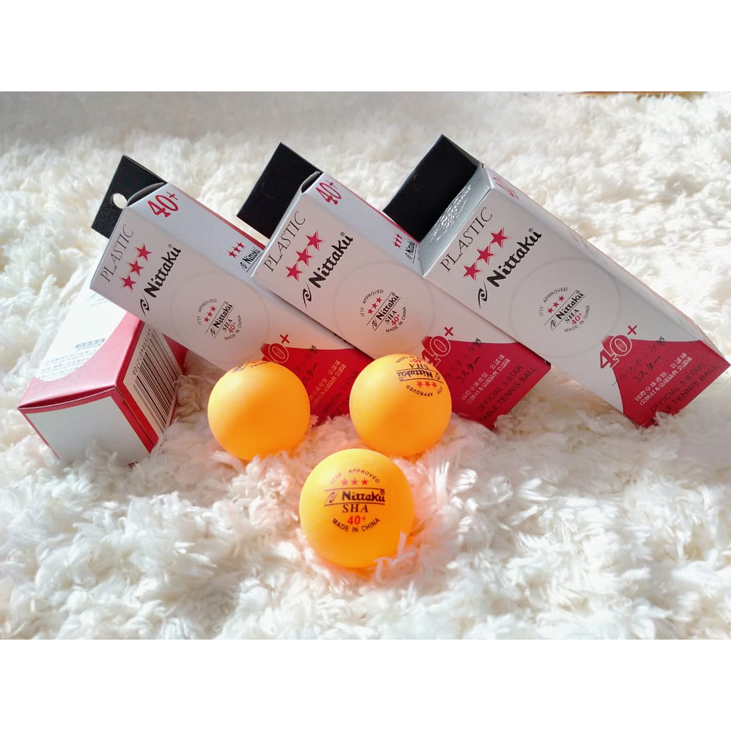 Jual Bola Pingpong Nittaku Bintang 3 Star 40 Plus isi 3 - Bola Tenis Meja Nittaku 40+ | Shopee ...