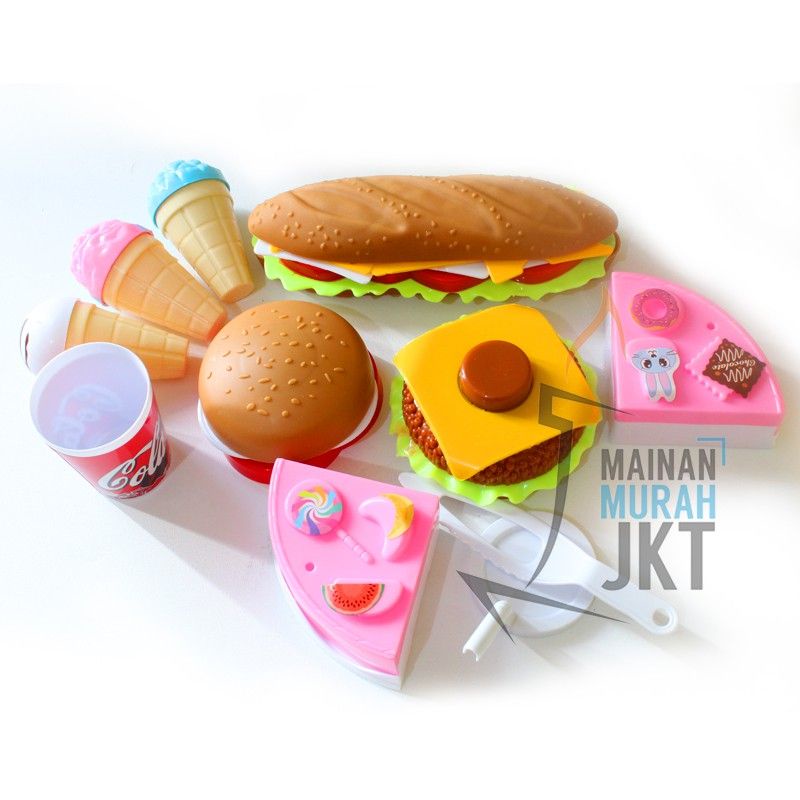 Jual MAINAN MASAK MASAKAN ICE CREAM BURGER HOTDOG LF33 | Shopee Indonesia
