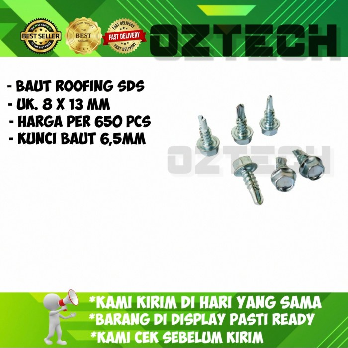 Jual Baut roofing sds skrup baja ringan 8x13mm | Shopee Indonesia