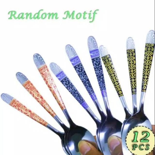 Jual SENDOK BATIK , 1 SET 12 PCS | Shopee Indonesia