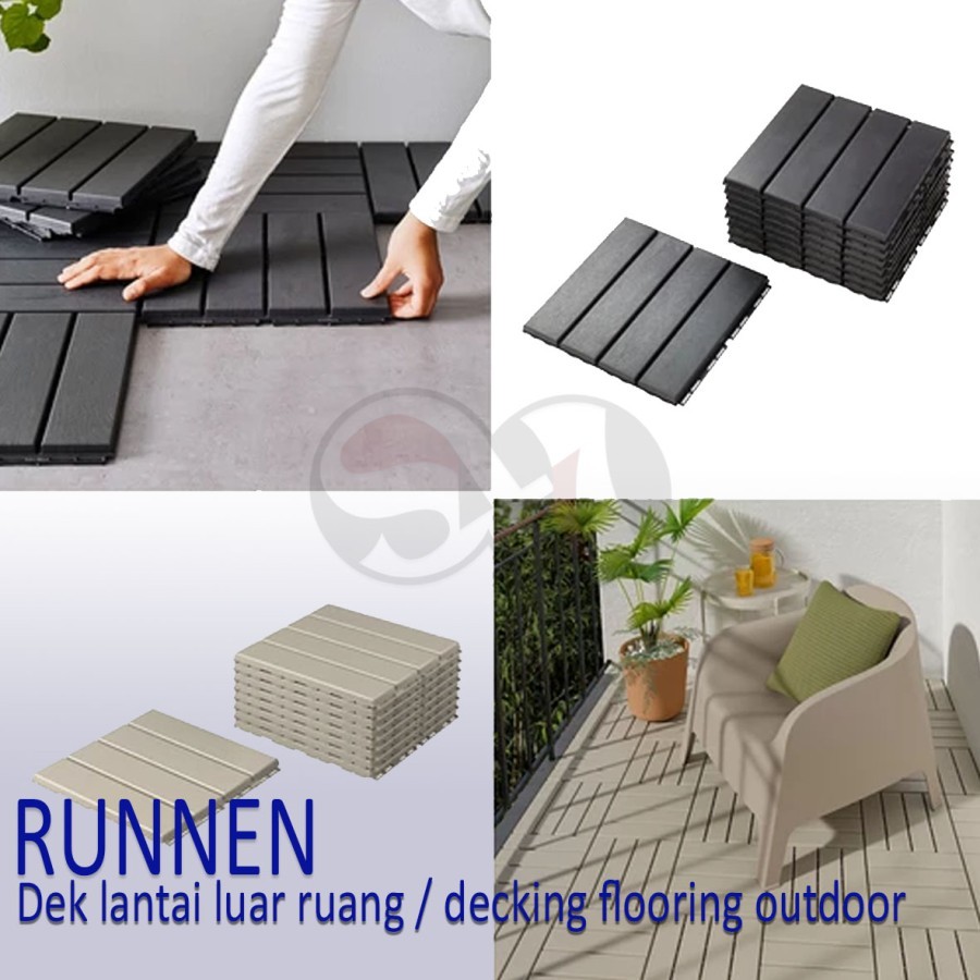Jual RUNNEN Dek lantai luar ruang / outdoor floor decking 9 pcs LANTAI ...