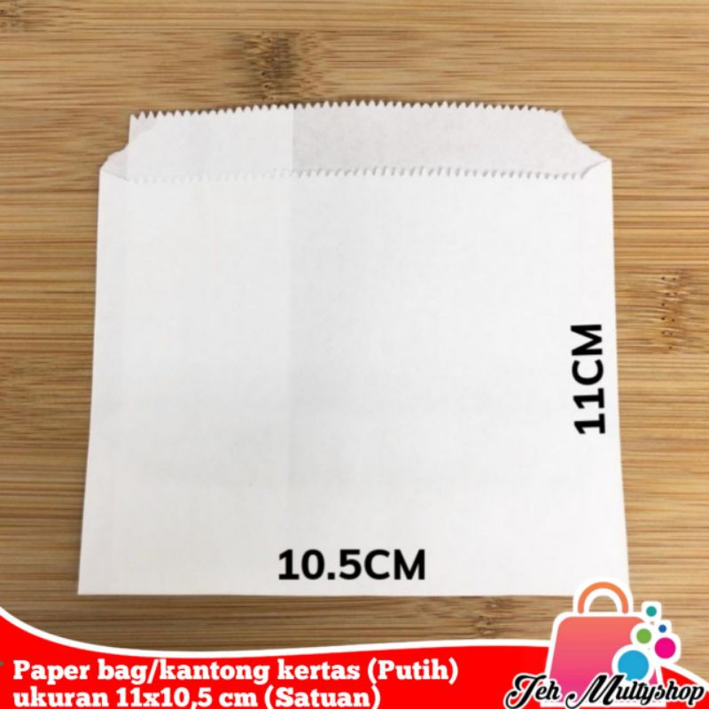 Jual Paper bag/kantong kertas (Putih) ukuran 11x10,5 cm (satuan ...