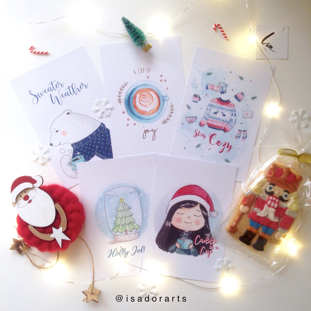 Jual Christmas Xmas Greeting Card Kartu Ucapan Natal Lucu Unik 10x15 cm ...