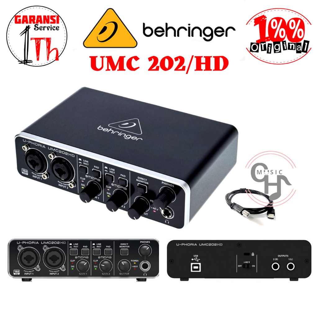 Jual Behringer UMC202/HD Audiophile 2x2, 24-Bit/192 kHz USB Audio ...