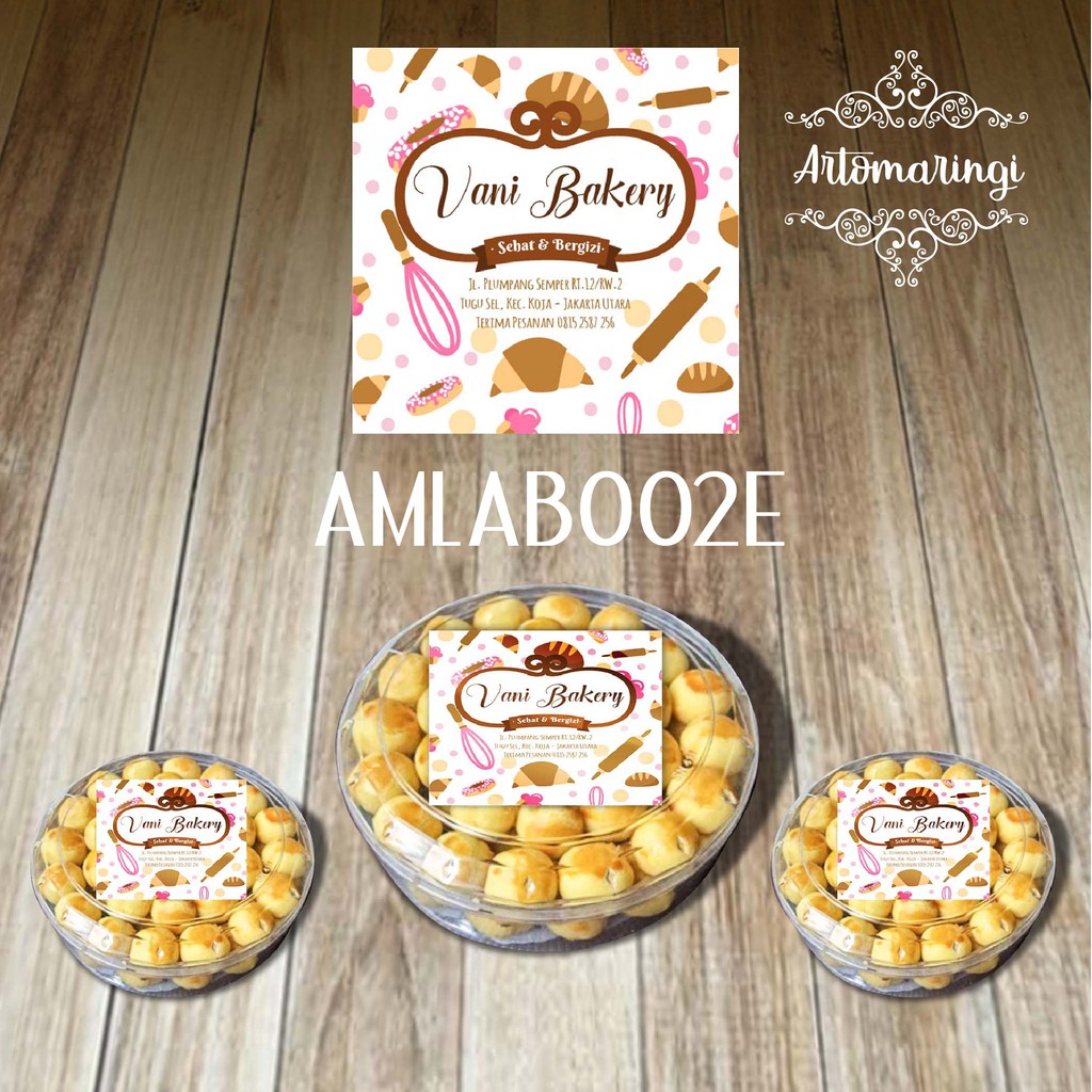 Jual Hanabi STIKER LABEL KEMASAN / STICKER LABEL KUE KERING AMLAB02E ...