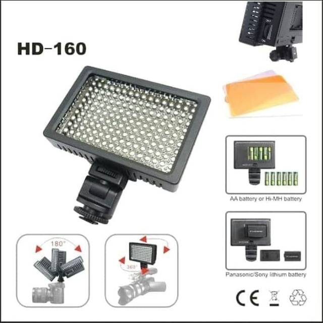 Jual Lampu LED HD-160 Profesional Video Lighting | Shopee Indonesia