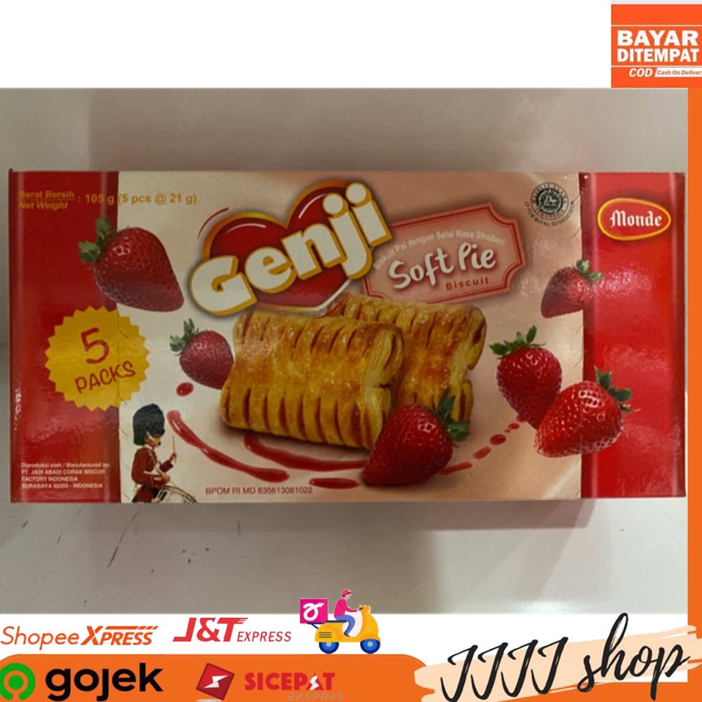 Jual Monde Soft Pie Genji Cemilan Snack Kemasan Dus Rasa Strawberry ...