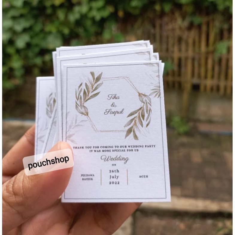 Jual 50 lembar kartu ucapan atau thanks card (bisa costumes tulisan ...