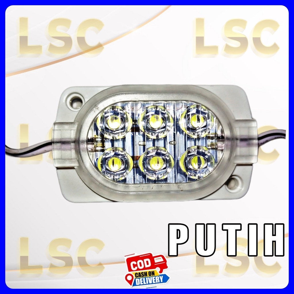 Jual Lampu led Ultrasonik 6 mata 2X3 kotak 24v variasi bus truk ...
