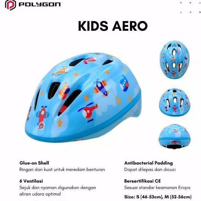 Jual HELM Sepeda Anak POLYGON Helm Anak Gowes Merk Polygon Helm ...