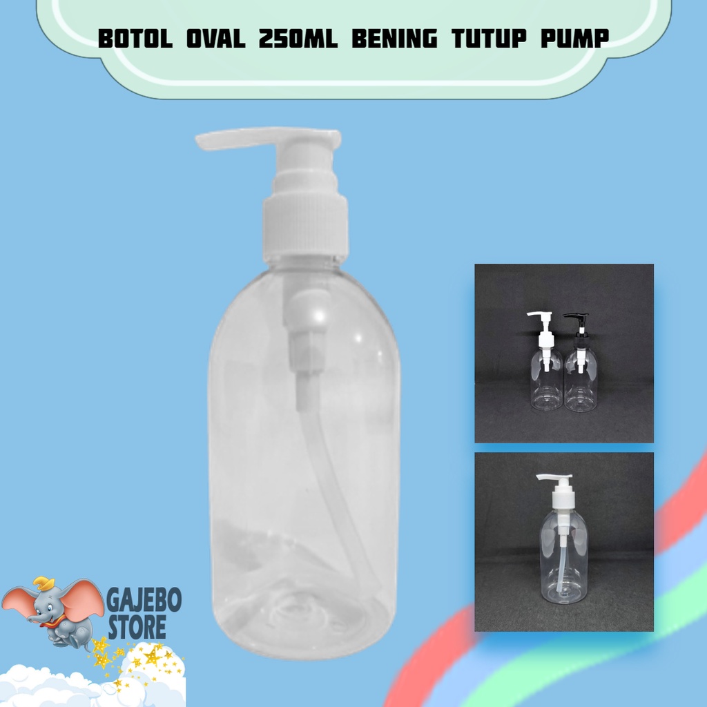 Jual BOTOL PUMP 250ML OVAL BENING / BOTOL 250ML CLEAR PUMP N24 BOTOL ...