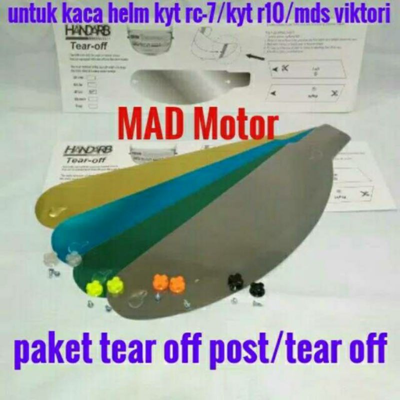 Jual paket tear off /tear off post helm kyt rc-7/kyt r10/kyt k2 reder/mds viktori | Shopee Indonesia