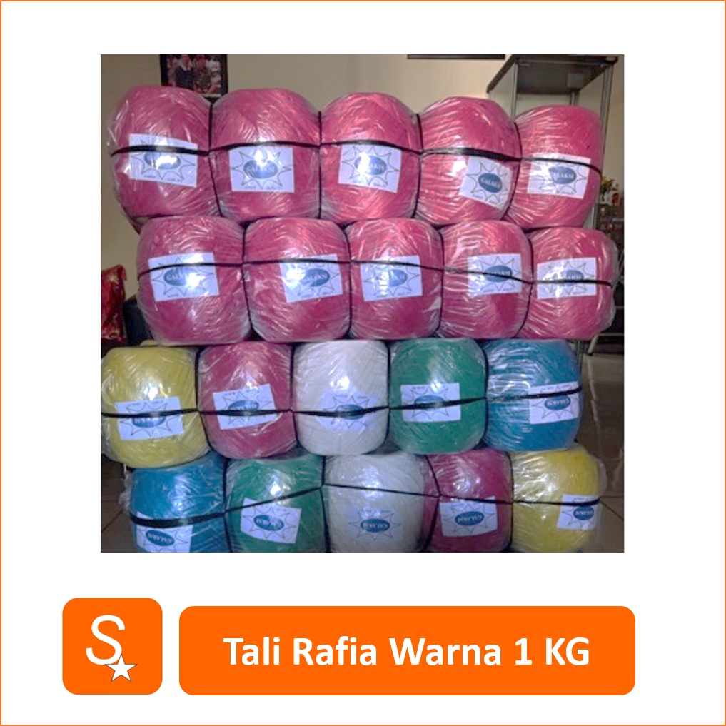 Jual Tali Rafia Merk Galaksi 1 Kg / Tali Rapia Warna 1Kg Kualitas Bagus ...