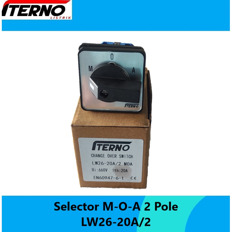 Jual Selector MOA Man-Off-Auto 2Pole Rotary Switch LW26-20A/2 Iterno ...