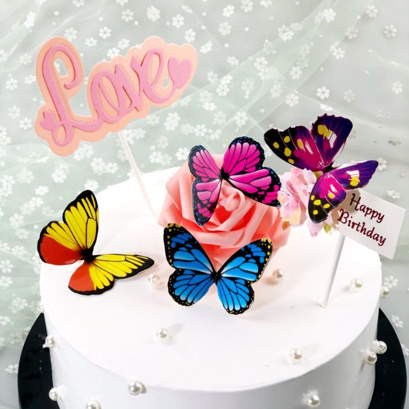 Jual CAKE TOPPER KUPU KUPU 1 PCS KERTAS KUPUKUPU KUPU-KUPU BUTTERFLY ...