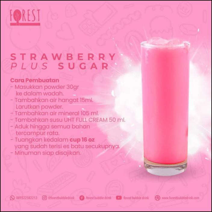 Jual BUBUK MINUMAN RASA STRAWBERRY 1000G PLUS GULA - FOREST BUBBLE ...