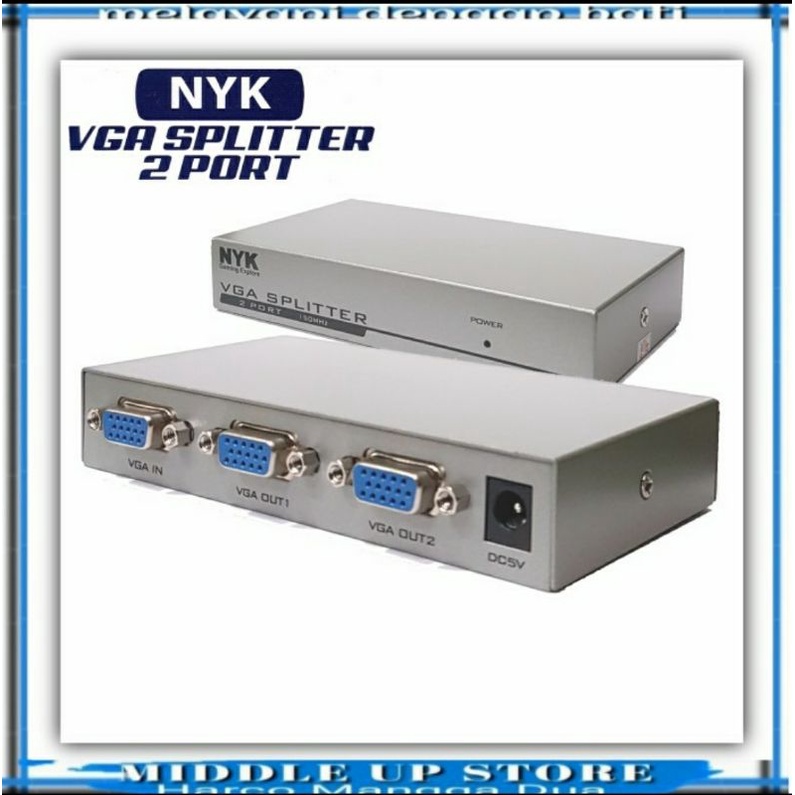 Jual VGA SPLITTER 2 PORT NYK / VGA SPLITTER 2PORT NYK | Shopee Indonesia