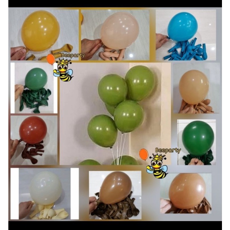 Jual Balon kecil isi 10 uk 5inch /balon Coklat Latex 5inch retro isi 10 ...