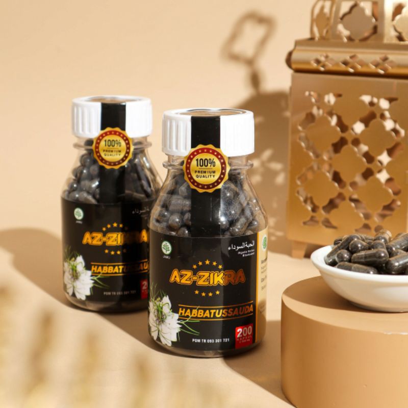 Jual Habbatussauda Az zikra Azzikra Serbuk isi 200 Kapsul Promil ...