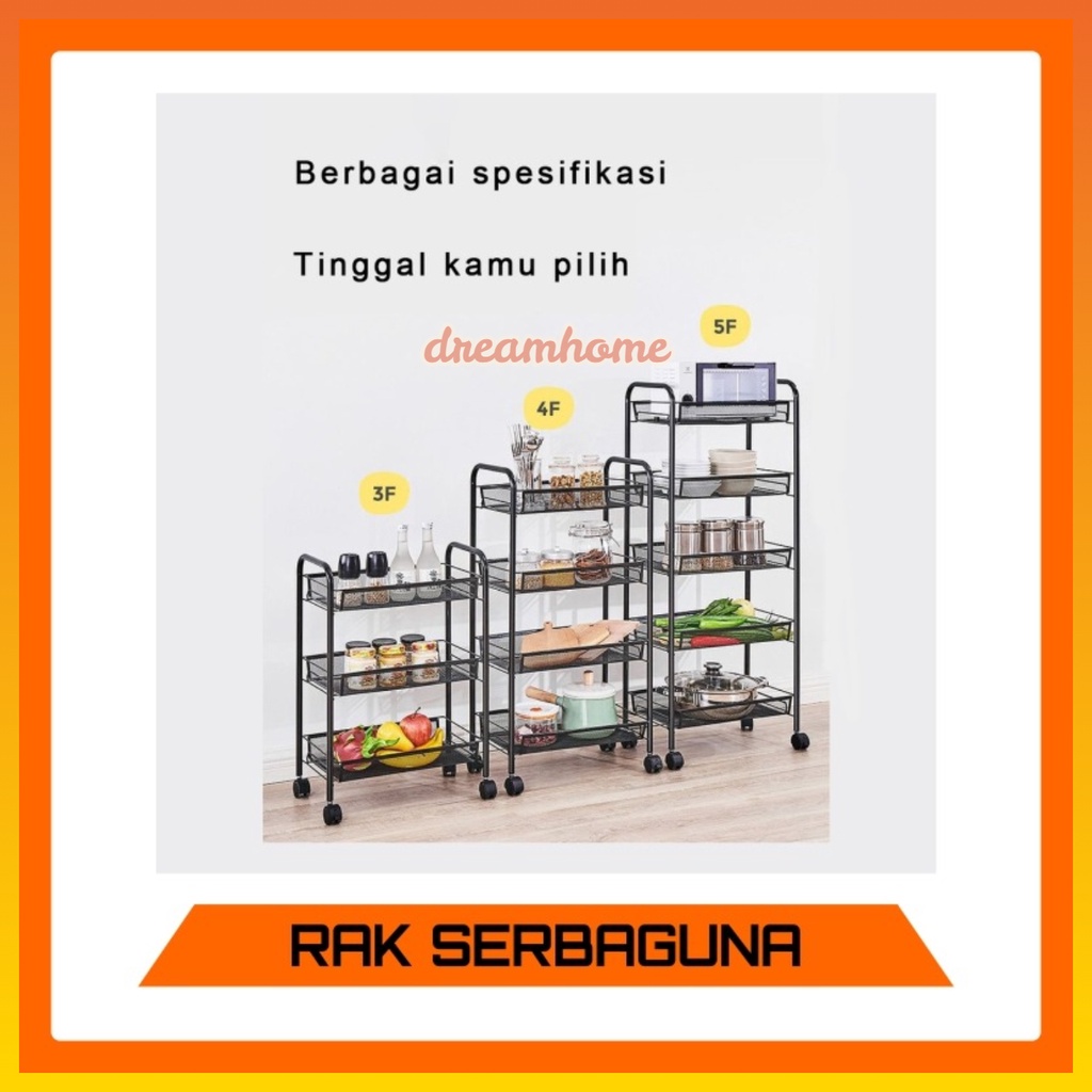 Jual Rak Lantai Beroda Rak Penyimpanan Serbaguna Rak Ruang Tamu Tingkat ...