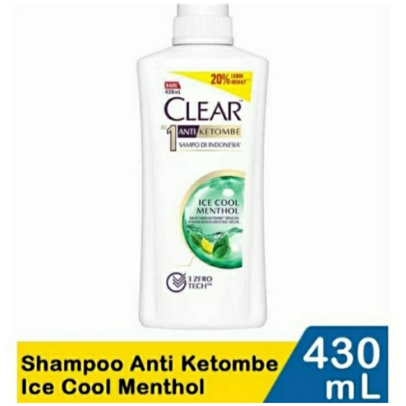 Jual CLEAR Anti Dandruff Shampoo Ice Cool Menthol 430 ml | Shopee Indonesia