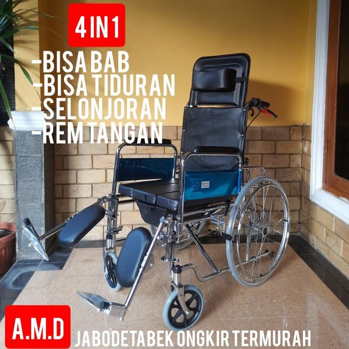 Jual kursi roda 4 in 1/tiduran/selonjoran/bab (gojex) | Shopee Indonesia
