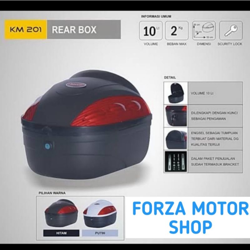 Jual Box KMI 201 From Korea Box Motor KMI Original Black Hitam White Putih Murah COD | Shopee ...
