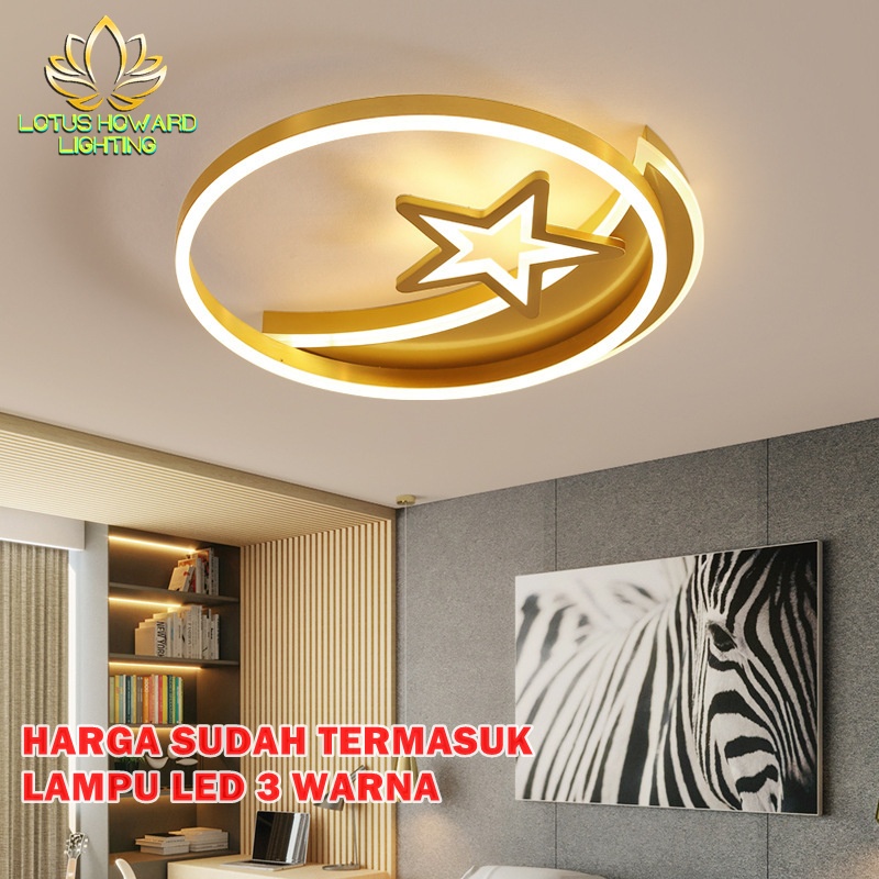 Jual LAMPU PLAFON MINIMALIS MODERN LED 3 WARNA MODEL XDY011 / LAMPU LED ...