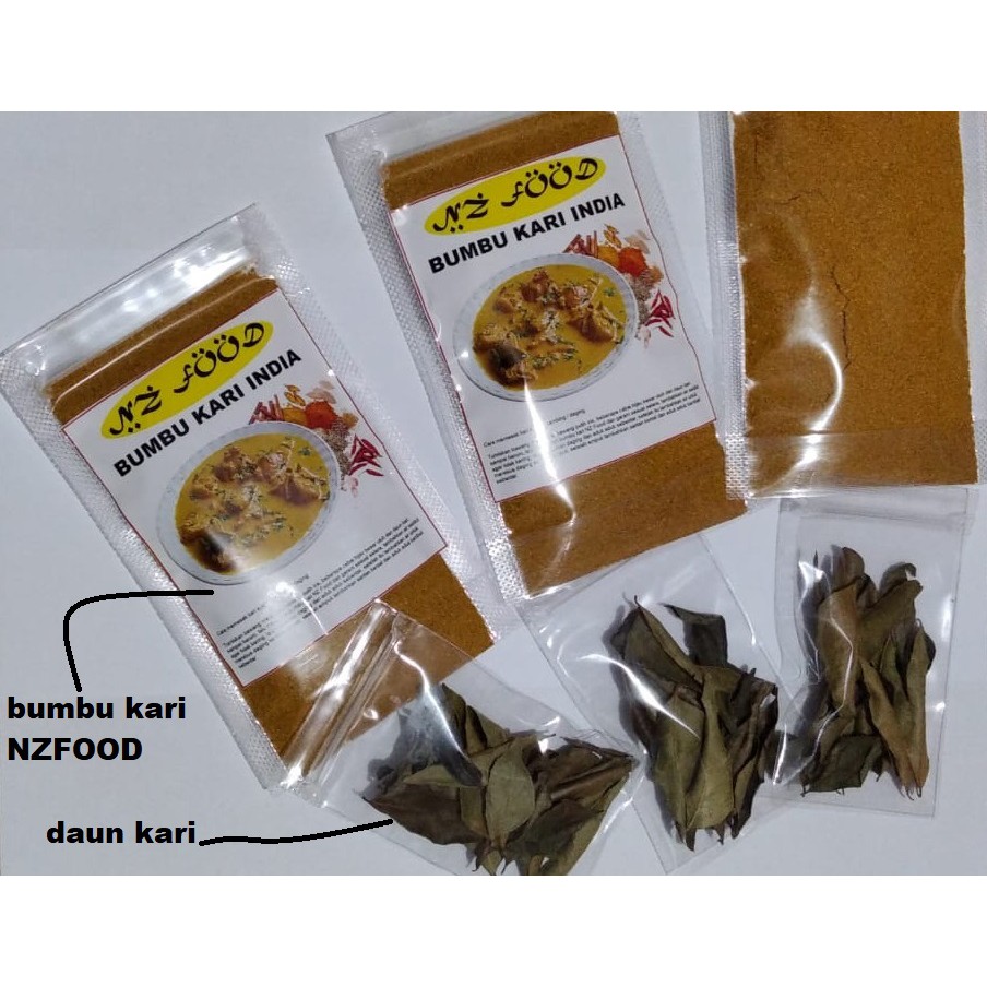 Jual Bumbu kari india dan daun kari NZ Food untuk 1 KG daging | Shopee ...