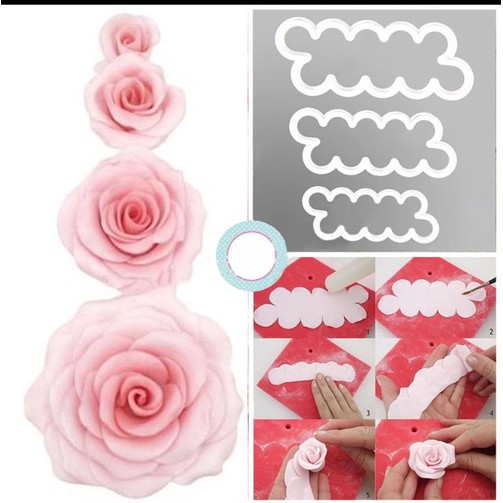 Jual easy rose cutter plunger cutter bunga mawar sederhana cutter bunga ...