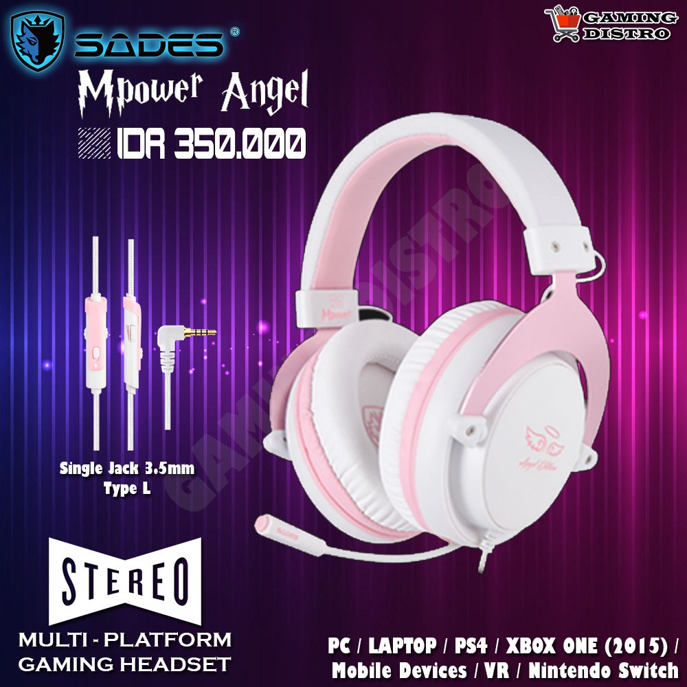 Jual Headset Gaming Sades MPower Angel - Sades MPower Angel Gaming ...