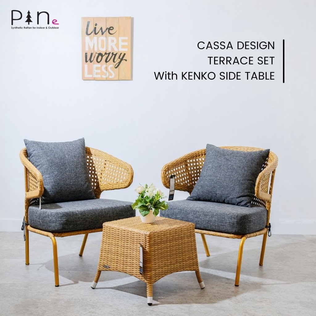 Jual Set Meja Kursi Teras Rotan Sintetis / Meja Kayu Jati / Sofa Teras Pine - Cassa Design ...