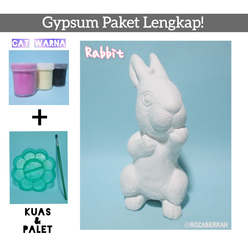 Jual Paket Lukis Patung Gypsum 3D Rabbit | Shopee Indonesia