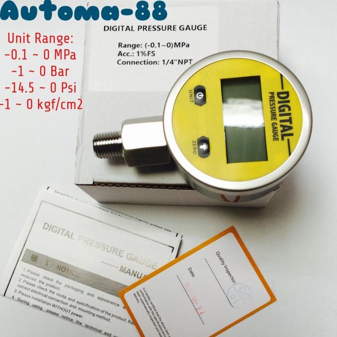 Jual Digital Vakum Gauge Indicator -0.1~0Mpa Vacuum -1Bar Negative Pressure | Shopee Indonesia