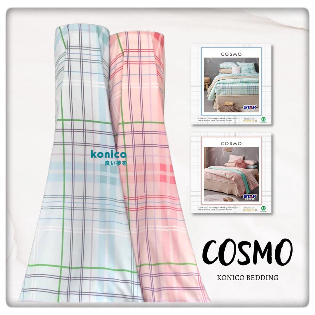 Jual KONICO kain Katun sprei Meteran Motif MINIMALIS COSMO Tabur Star Esra GROW Catra ELBHE ...