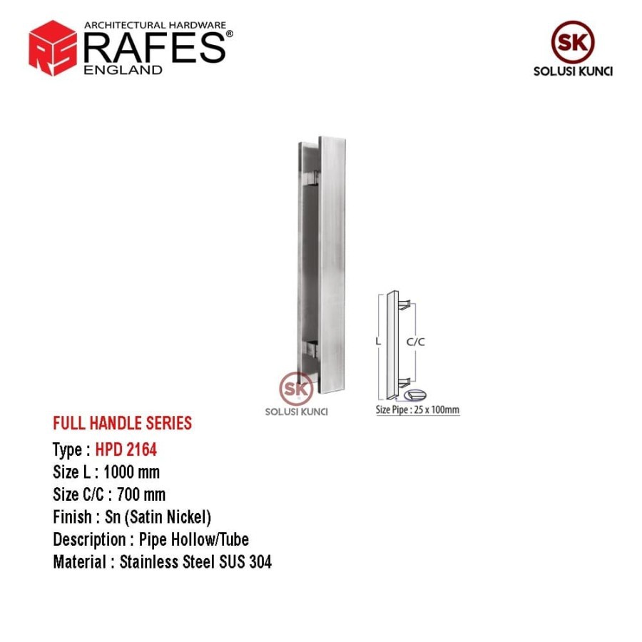 Jual Handle Pintu Depan RAFES 1 Meter | Stainless Steel SUS 304 | HPD ...