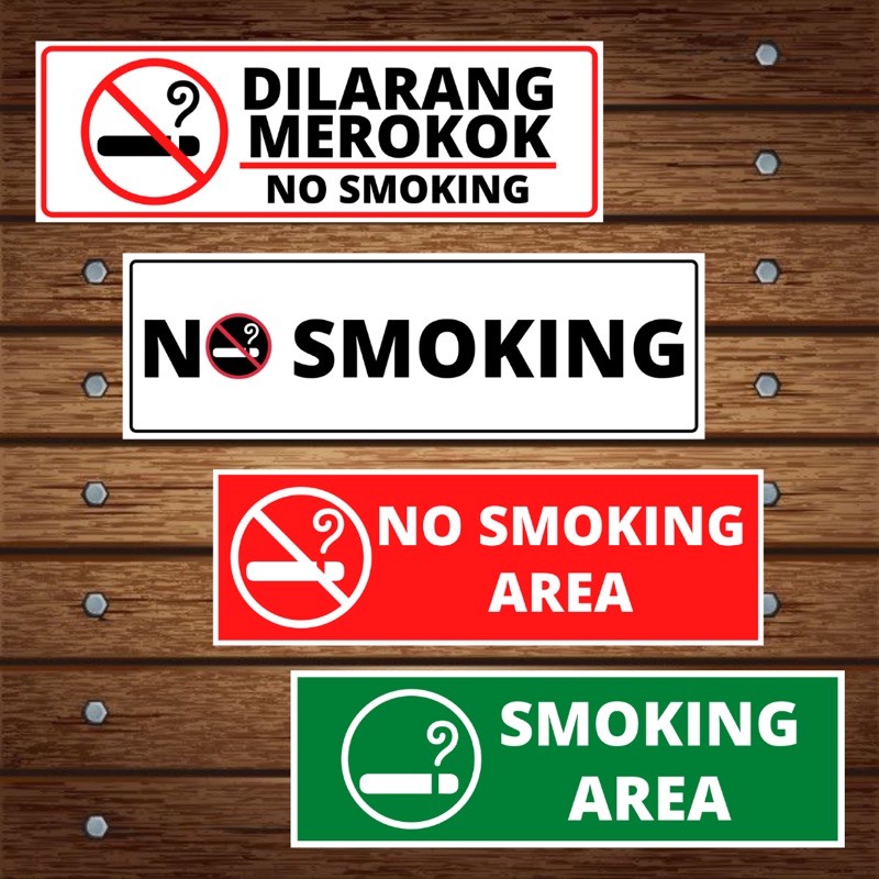 Jual STICKER NO SMOKING / SMOKING AREA / DILARANG MEROKOK WATERPROOF ...