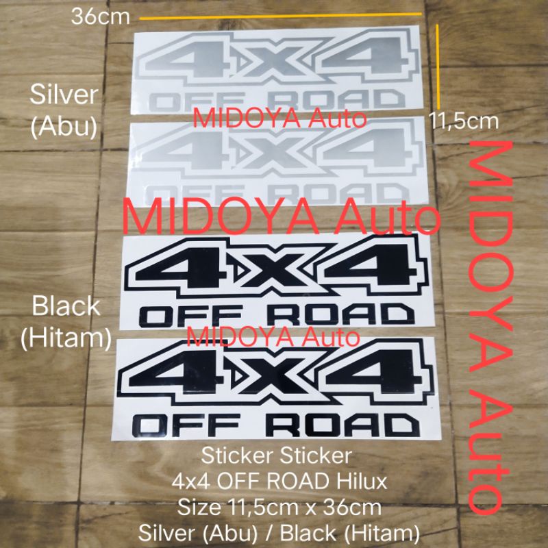 Jual Sticker Sticker 4x4 OFF ROAD Hilux Size 11,5cm x 36cm | Shopee ...