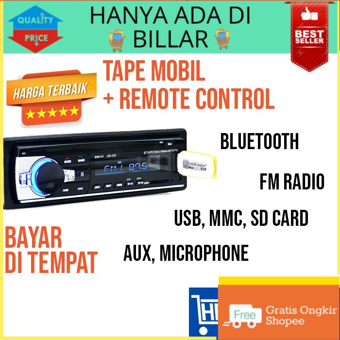 Jual RADIO MOBIL BLUETOOTH USB FLASHDISK MULTIFUNGSI FM MIC MIK MMC AUX ...
