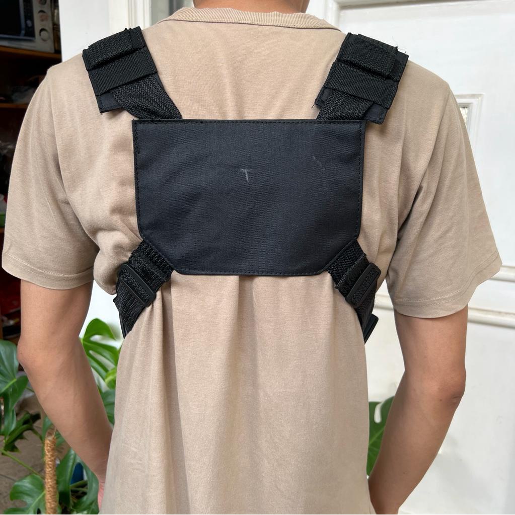 Jual RPM CHEST RIG BAG / TAS DADA / CHESTBAG THREE STRAP VELCRO BLACK ...
