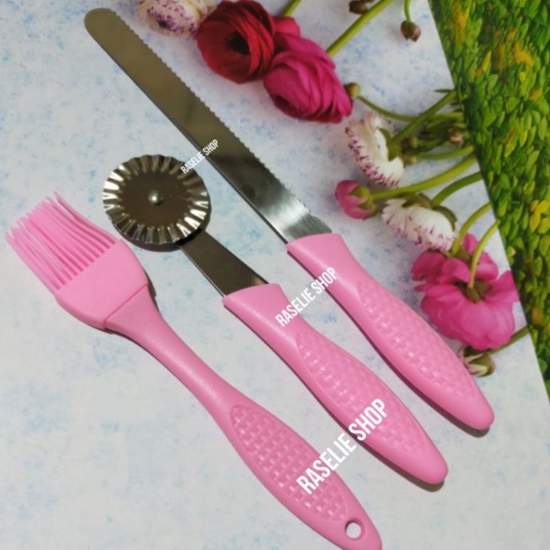 Jual Set 3in1 Kuas Silikon Silicone Spatula 2 Sisi Mata Pisau Roda ...