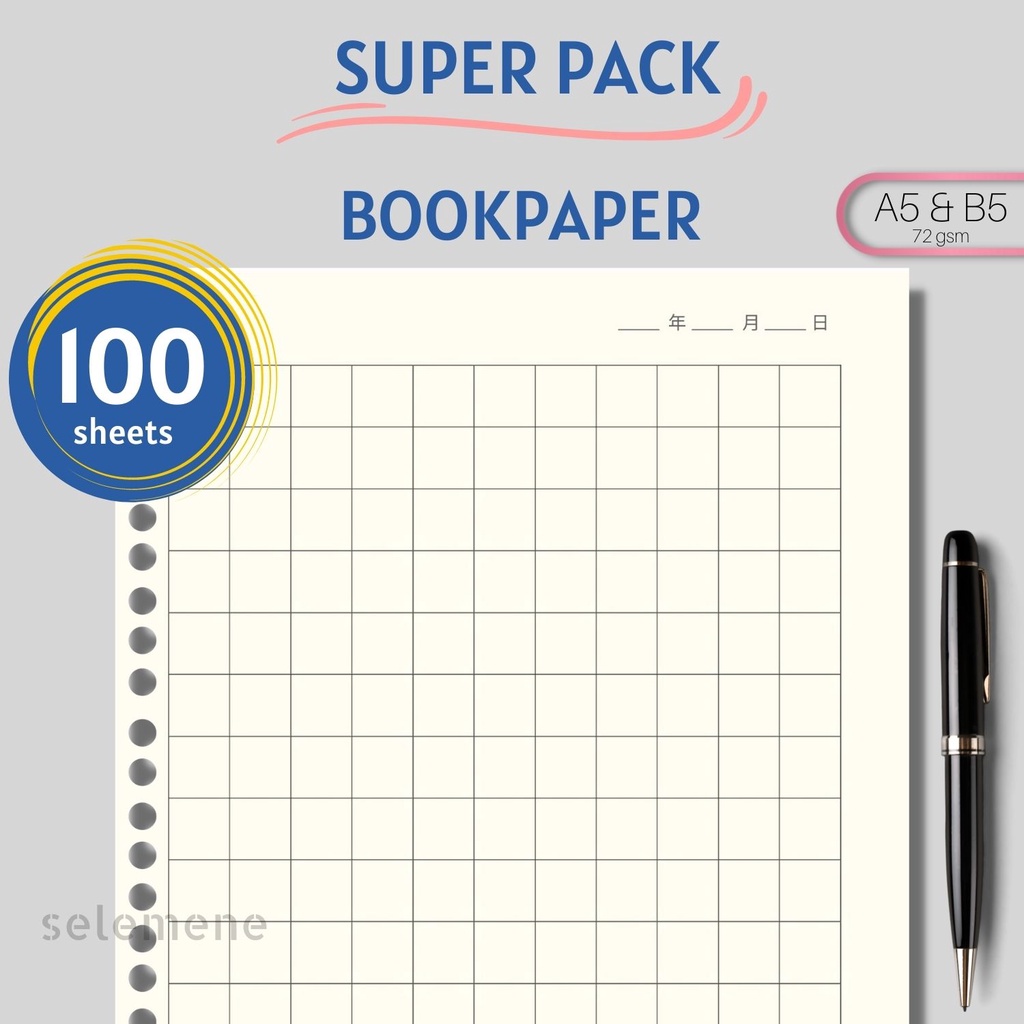 Jual Isi Loose Leaf 100 lembar A5 B5 Bookpaper - Refill Binder Dotted Grid | Shopee Indonesia
