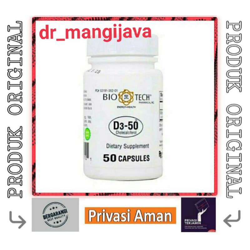 Jual Bio-Tech Pharmacal - Vitamin D3-50 50000 IU - 50 Kapsul KESEHATAN ...