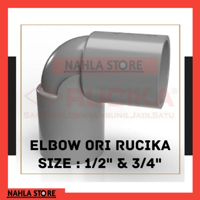 Jual Keni / Knee / L / Elbow Fitting PVC Merk RUCIKA 1/2" - 3/4" ( ORI ) | Shopee Indonesia
