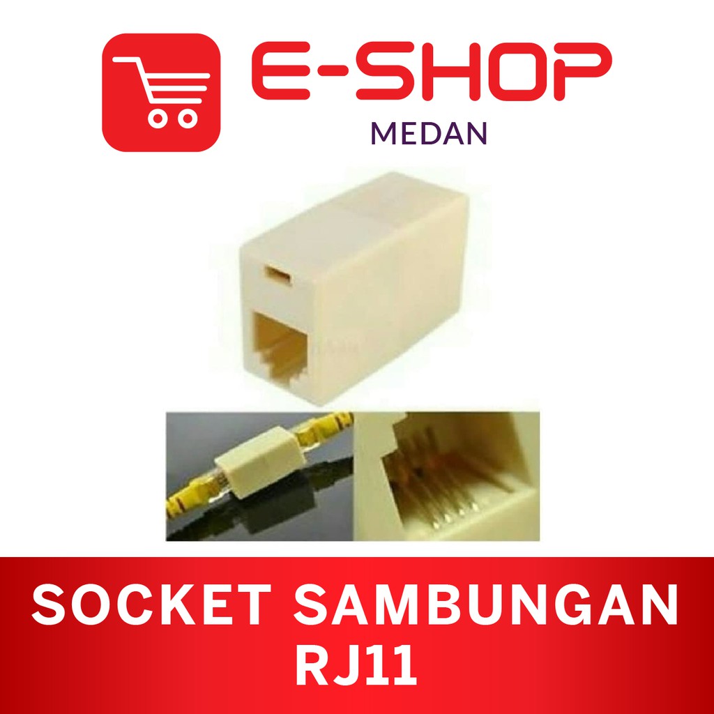 Jual Socket Sambungan Kabel Telepon Telpon RJ11 Barel Telefon RJ-11 ...