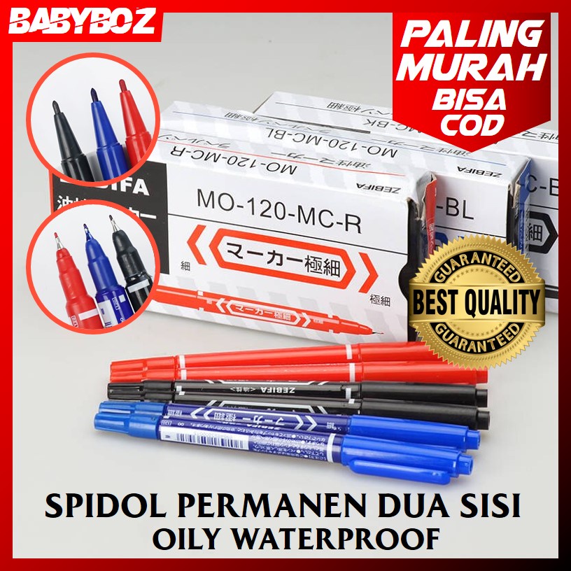 Jual BABYBOZ - PREMIUM SPIDOL PERMANEN DOUBLE TIP Dual Head Marker DUA ...