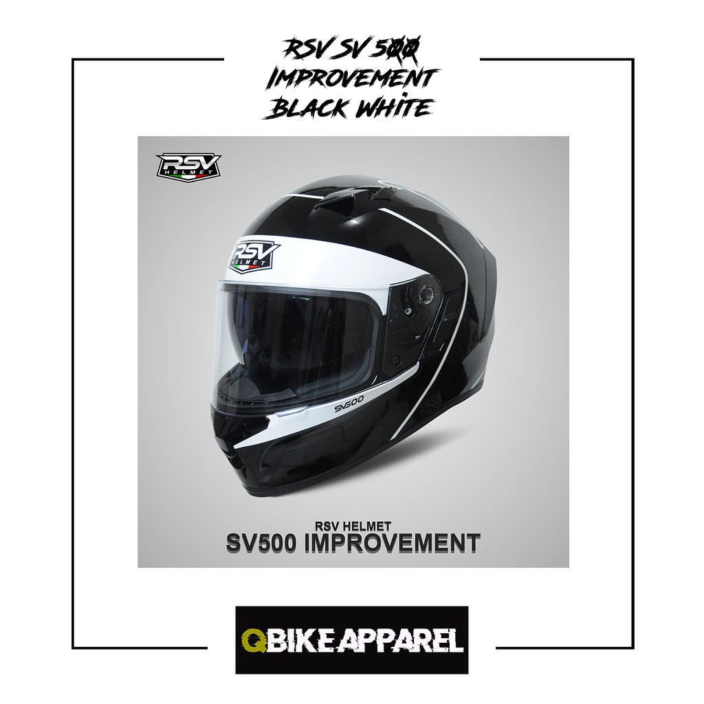 Jual Helm Motor Full Face Double Visor RSV SV 500 Improvement Black ...