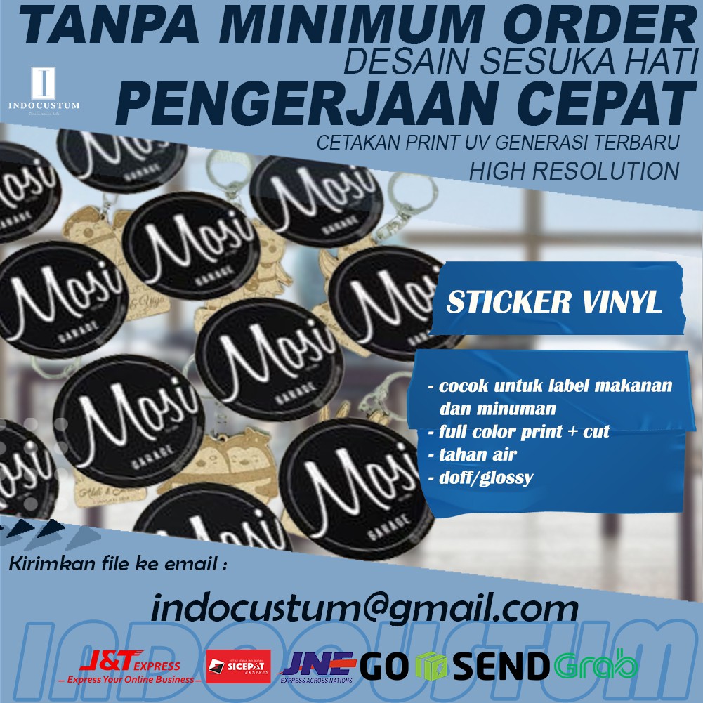 Jual Sticker Label A3 Vinyl Tahan Air | Print Custom Botol Makanan ...