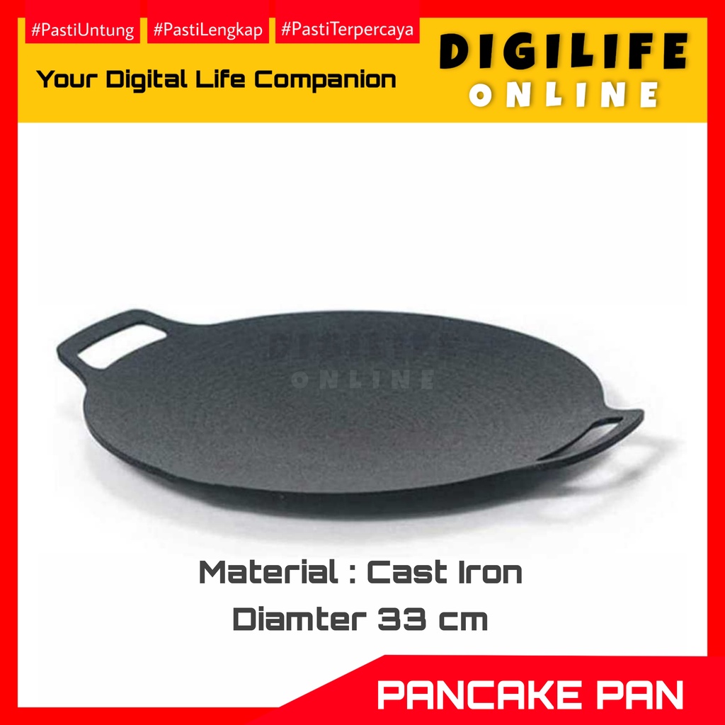 Jual Panci Masak Besi Cor 33 cm Cast Iron Wajan Non Stick Pancake Pan ...